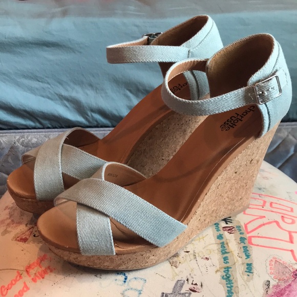 Light Blue Wedges Heels